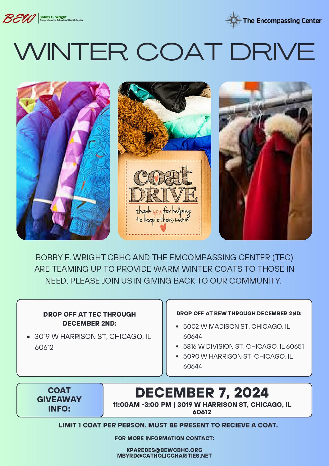 Winter Coat Drive - The Encompassing Center